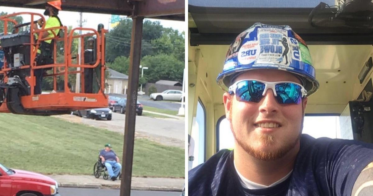Crane operator notices man in wheelchair watches him work every day and ...