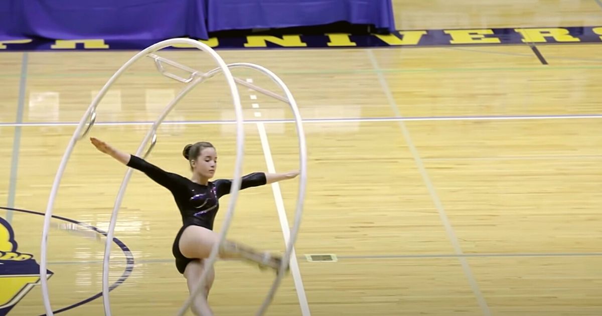 Gymnast takes 1st place with incredible gymwheel routine