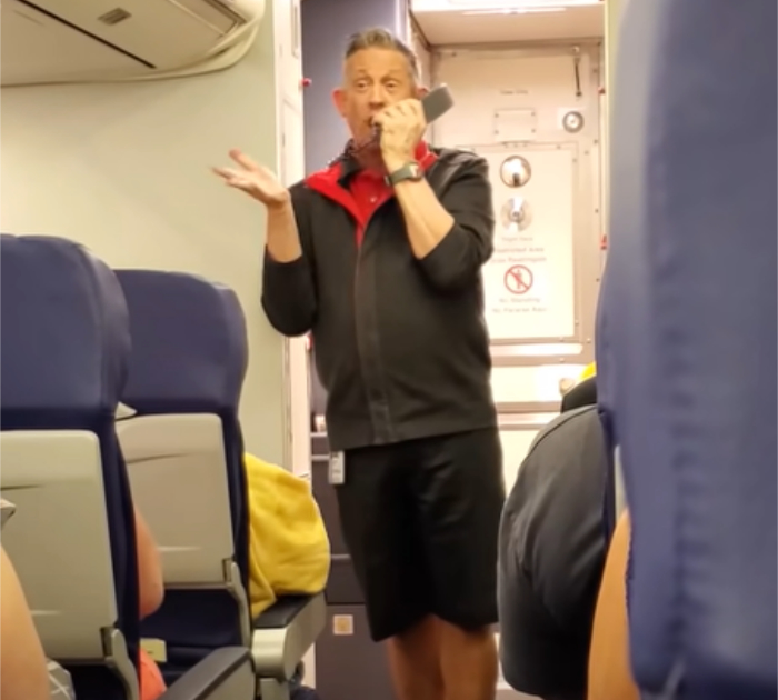 Flight attendant gives passengers a belly laugh with hilarious pre ...