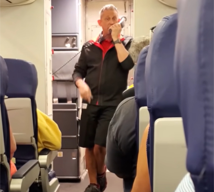 Flight attendant gives passengers a belly laugh with hilarious pre ...