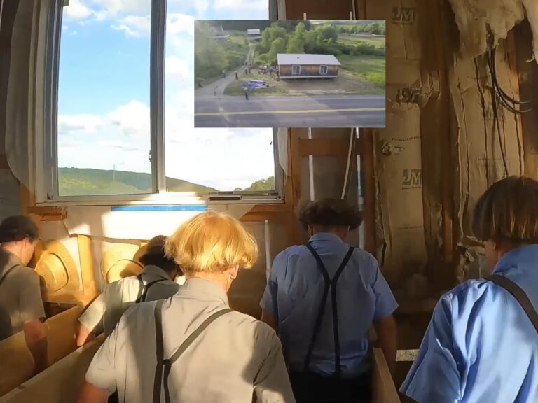 Group of Amish men move entire building using only their brute strength