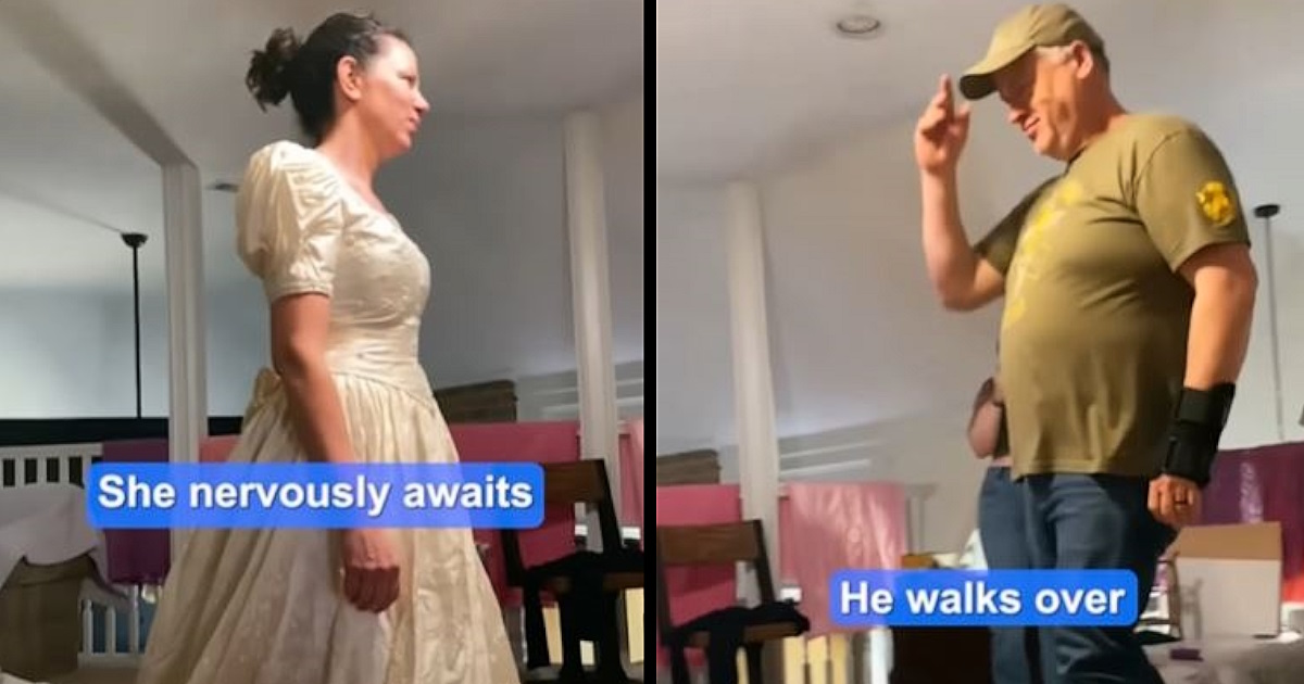 Mom tries on wedding dress after 30 yrs and dad’s reaction is pure gold